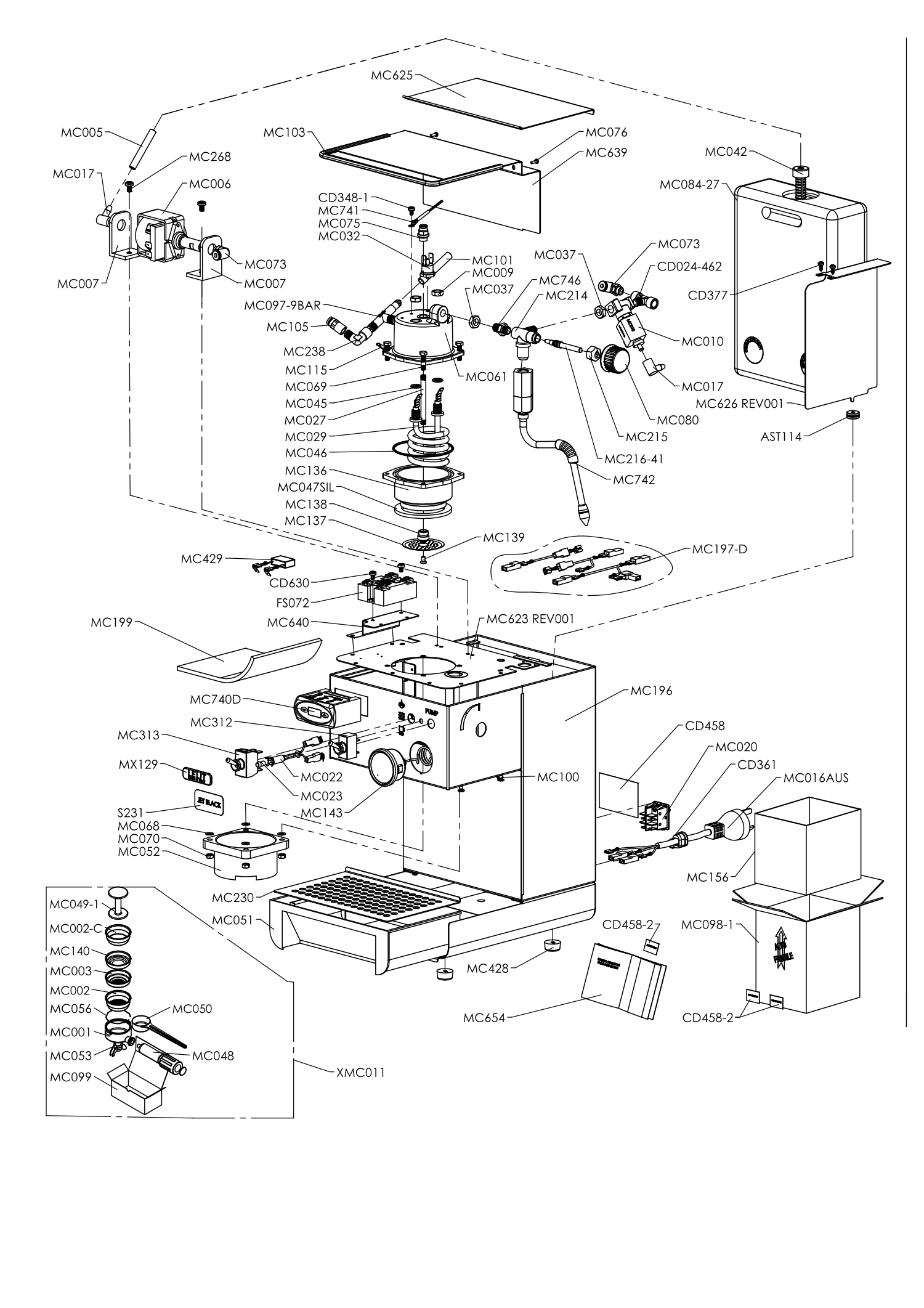 Exploded Views Lelit Exploded Views PL41TEMDAUS-2012 Exploded View - Complete